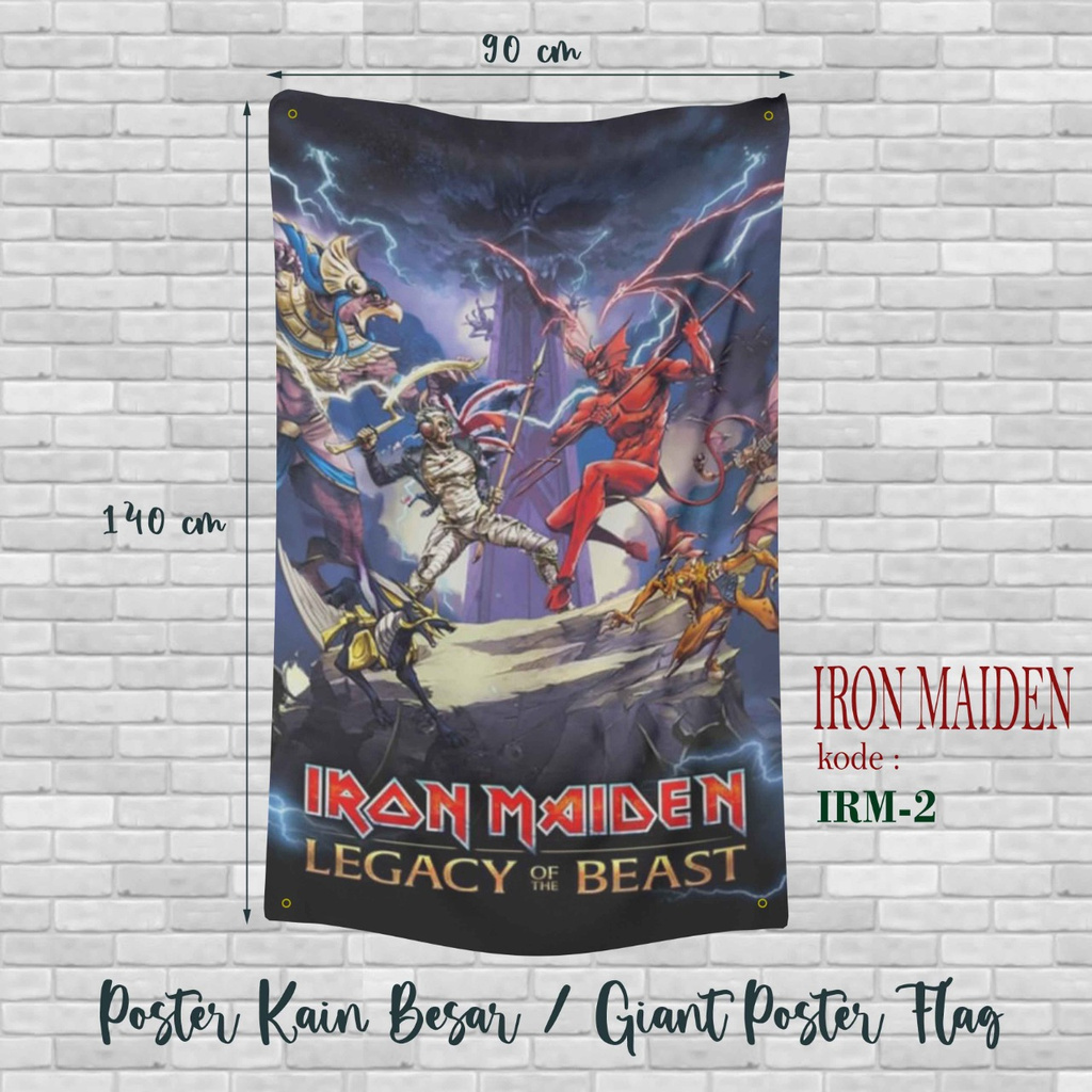 Jual poster kain iron maiden - flag poster iron maiden - giant poster ...