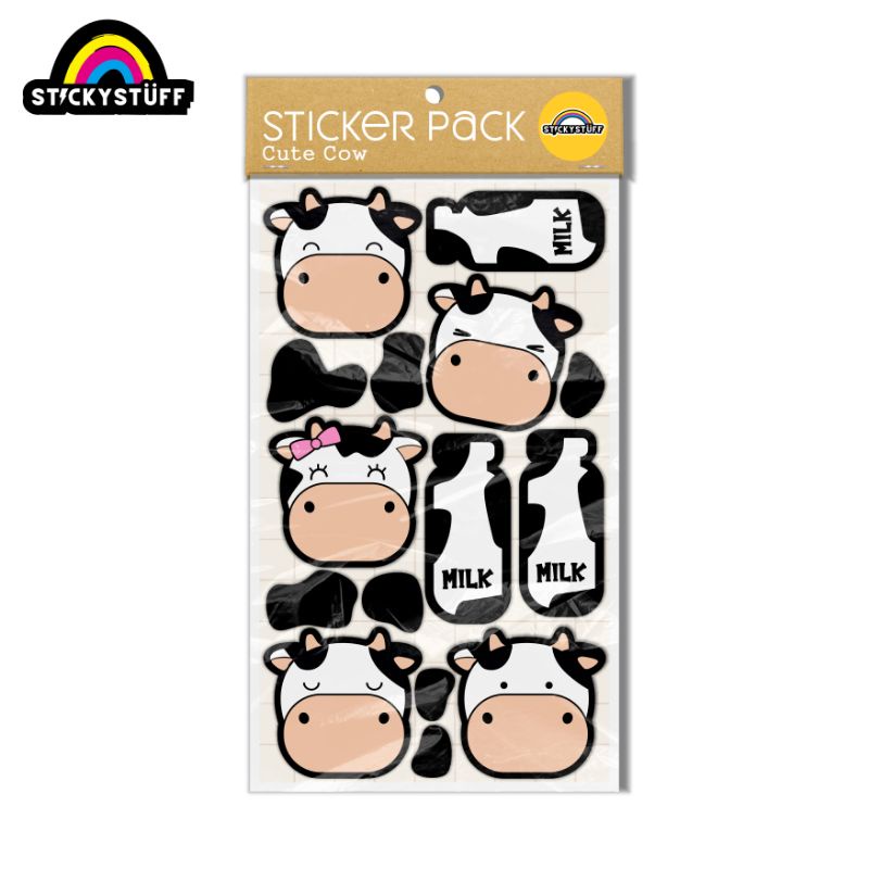 Jual Cute Cow Mini Sticker | Stiker Pack Corak Sapi | Stiker Vinyl ...