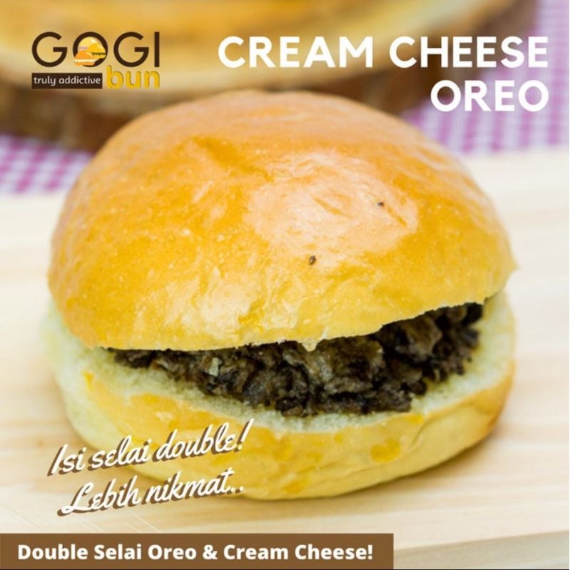 Jual Roti PANGGANG CREAM CHEESE OREO Burger Bun Premium Keju Krim ...