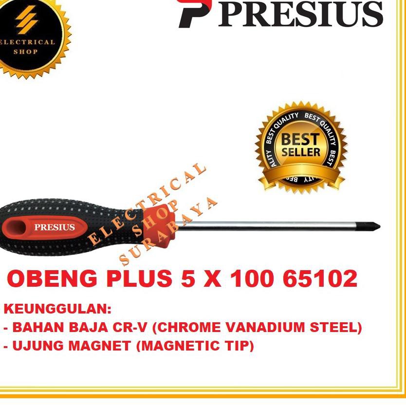 Jual New PRESIUS OBENG PLUS 5 X 100 65102 (GROSIR) BAJA CHROME VANADIUM ...