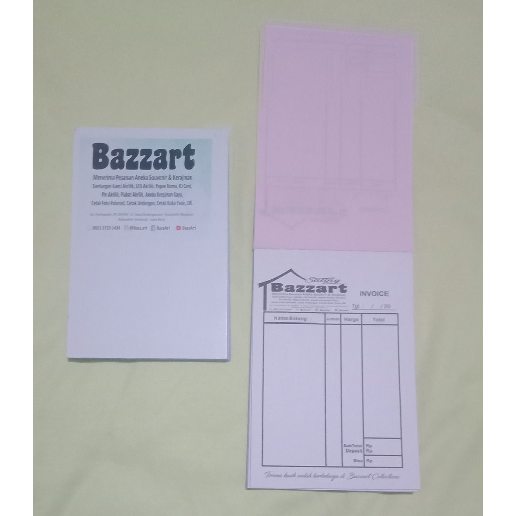 Jual CETAK INVOICE / NOTA BAZZART / NOTA DAGANG OLSHOP / NOTA ...