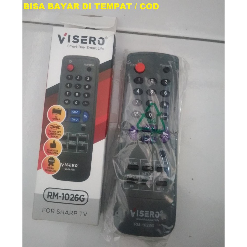 Jual REMOTE UNIVERSAL TV VISERO RM-1026 G / REMOTE SHARP TV | Shopee ...