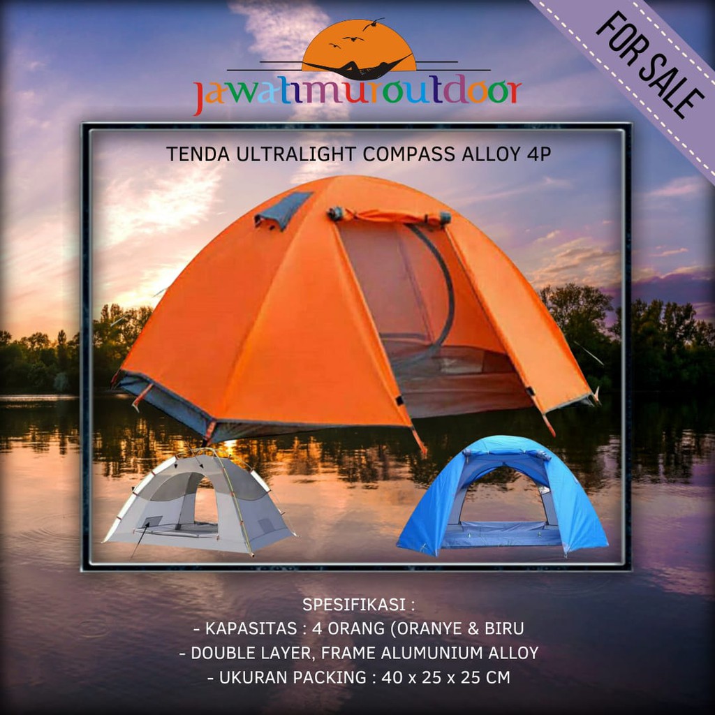 Jual Tenda Camping Compass 4 Orang Ultralight Double Layer Compas Frame ...