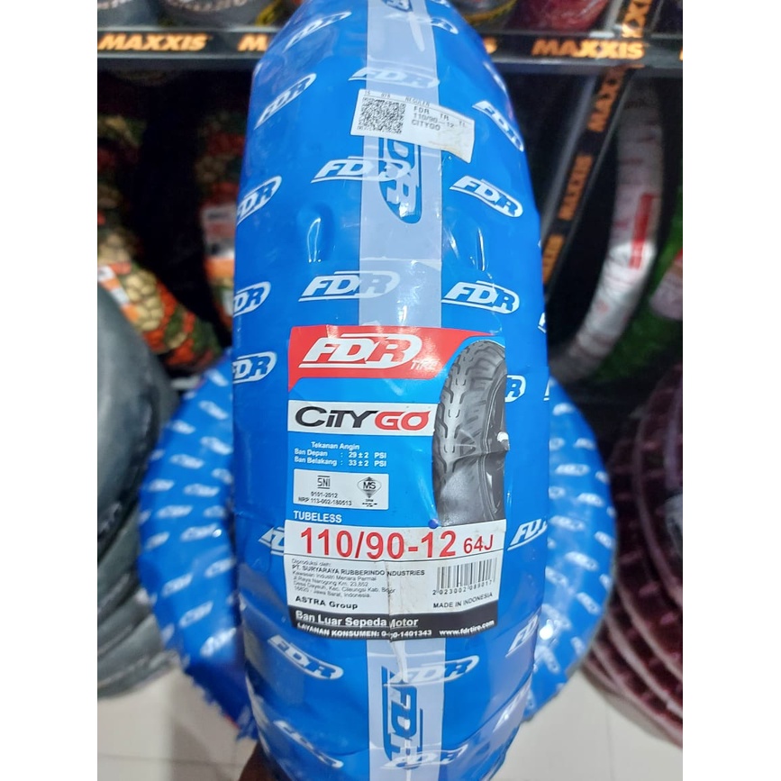 Jual Ban Motor SCOOPY FDR CITY GO 110/90 Ring 12 free pentil 100% ...