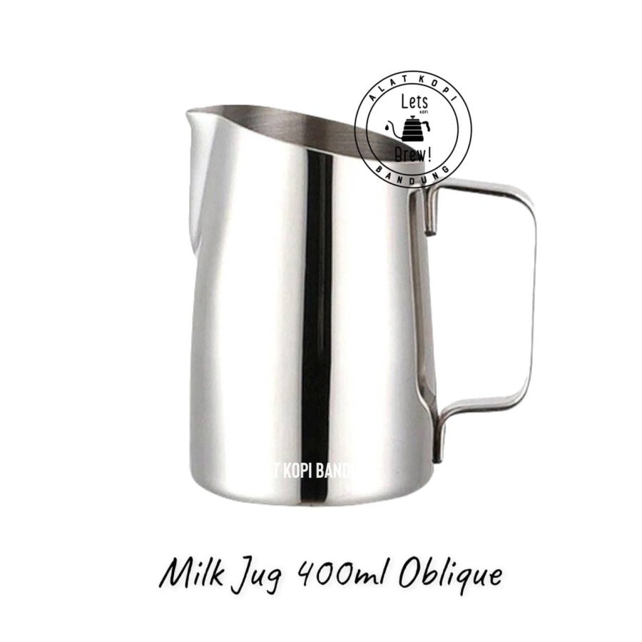 Jual Milk Jug 400ml Oblique stainless / Milk jug Froathing Milk 400ml ...