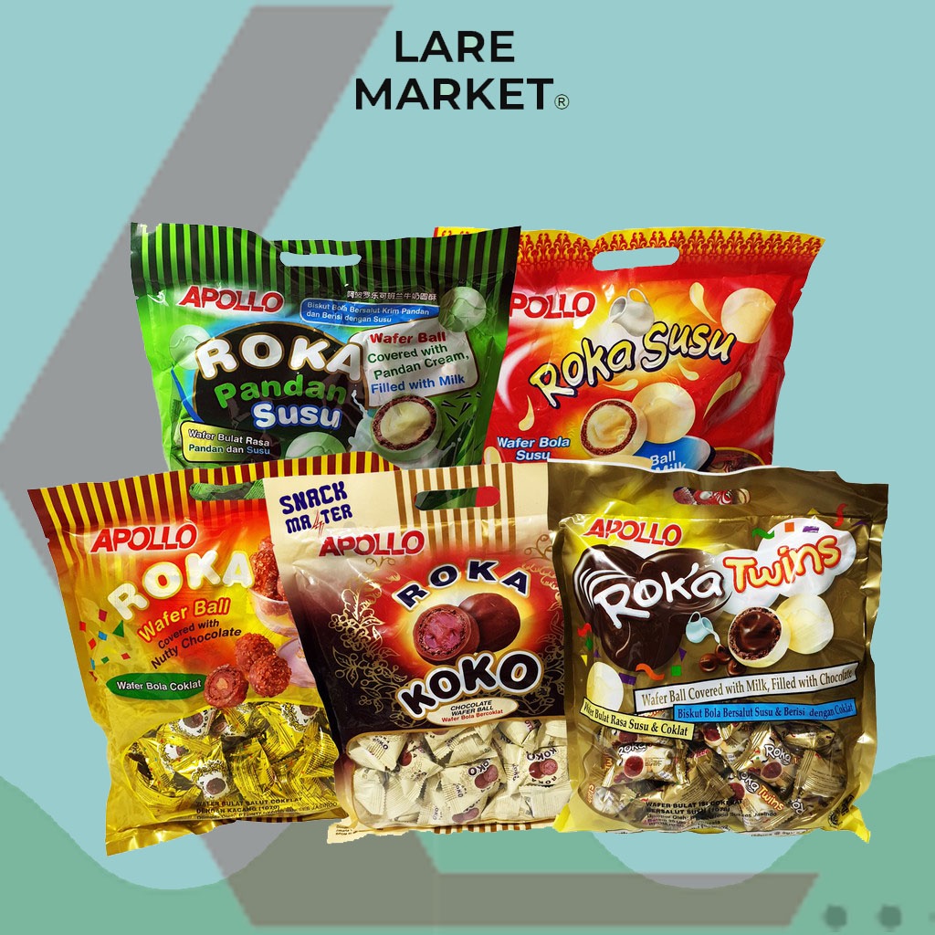 Jual Snack/Cemilan Apollo Roka Wafer Ball Bag isi 80 Pcs | Shopee Indonesia