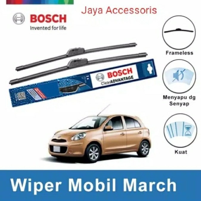 Jual Wifer Nissan March Original BOSCH Frameless Karet Wiper Top Quality | Shopee Indonesia