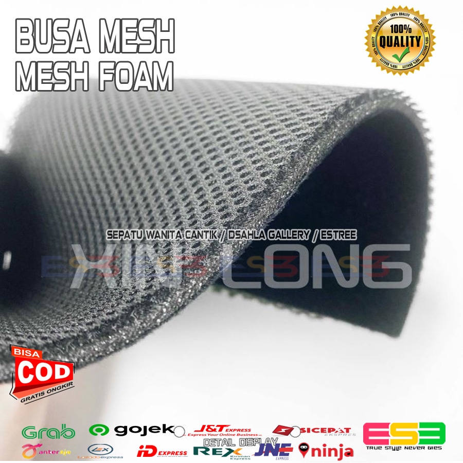 Jual 1 Meter Kain Busa Jaring Double Mesh / Sandwich Mesh Warna Hitam ...