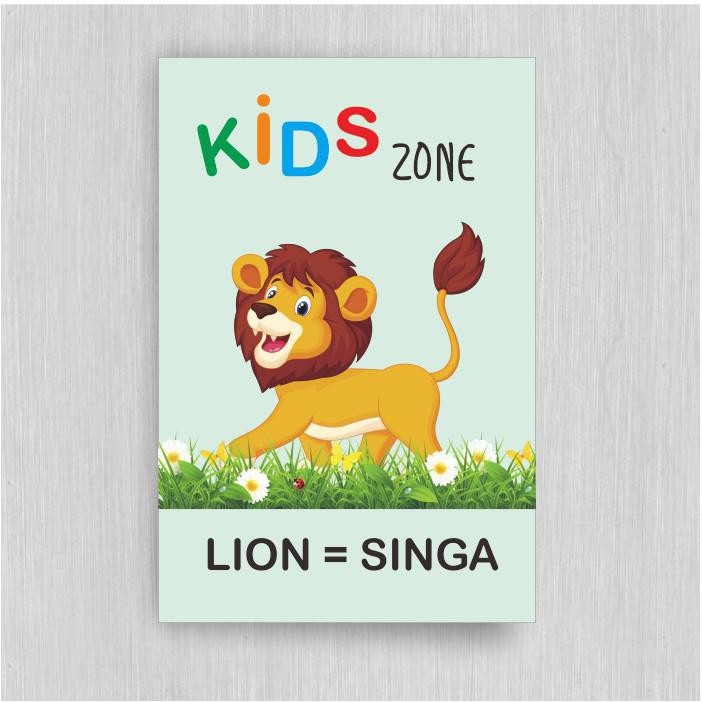 Jual Poster edukasi hewan gajah jerapan singa kids zone | Shopee Indonesia
