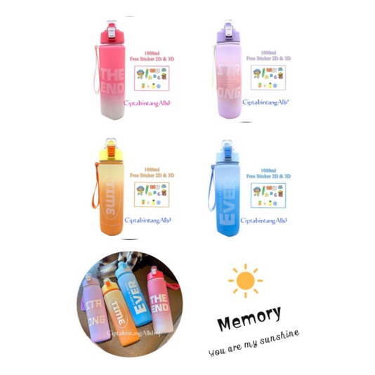 Jual BOTOL VIRAL 1000ML FREE STIKER 2D DAN 3D | Shopee Indonesia