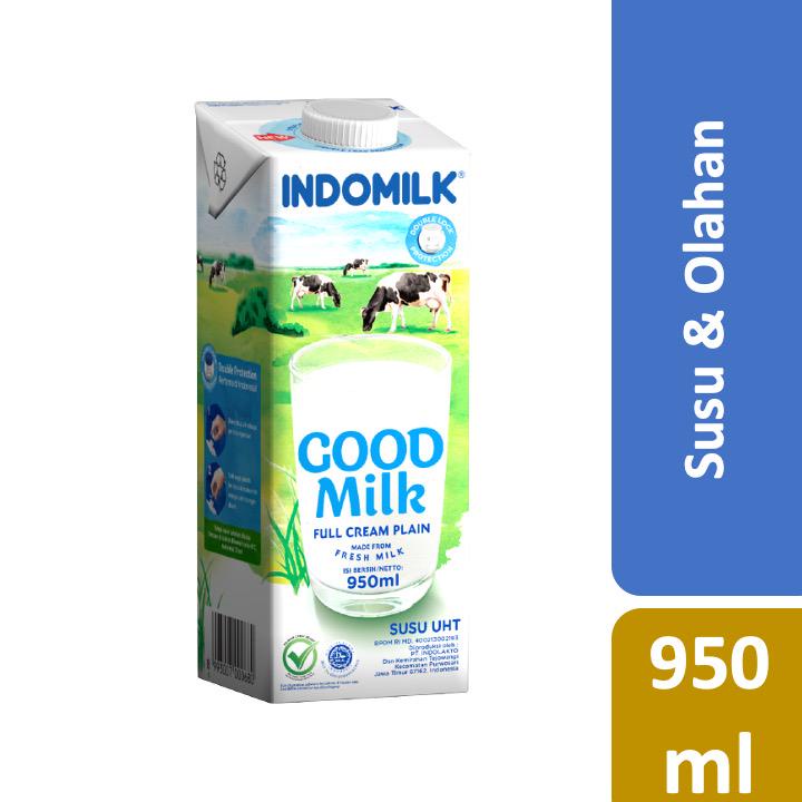 Jual Indomilk Susu UHT Full Cream Plain, Cokelat 950 ml Sehat Bergizi Anak | Shopee Indonesia