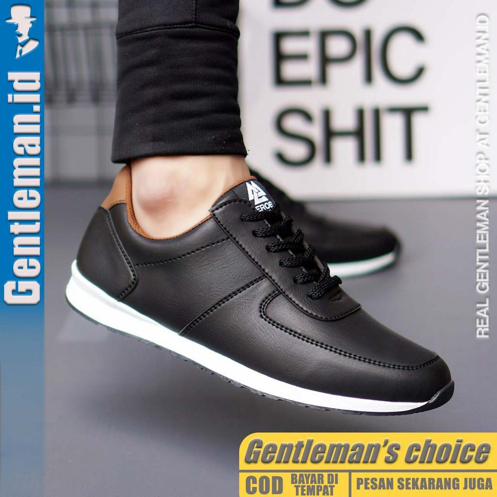 Jual GENTLEMAN Paterson Sepatu Sneakers Pria Hitam Kerja Harian Casual ...