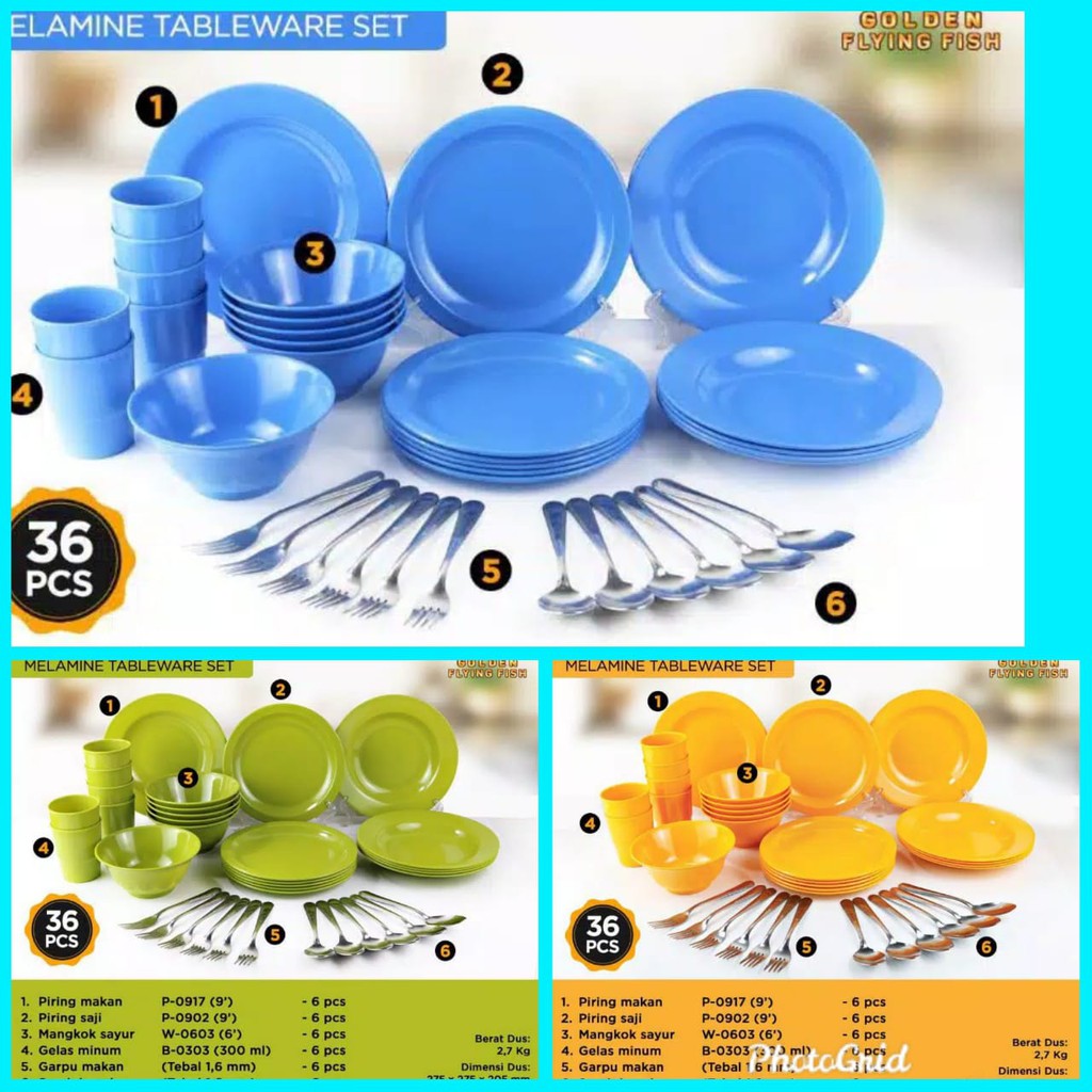 Jual MELAMIN TABLEWARE SET 36 PCS | Shopee Indonesia
