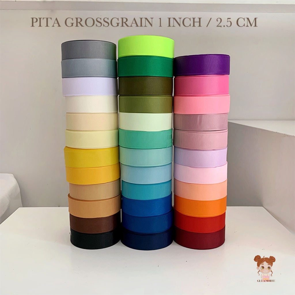 Jual pita grossgrain 1 inch / 2.5 cm per roll 20 yard / 18,5 m ...