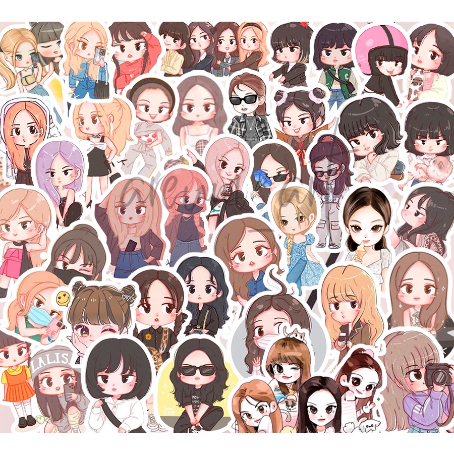 Jual 50PCS Sticker Blackpink Cute Cartoon Kpop Chibi | Shopee Indonesia