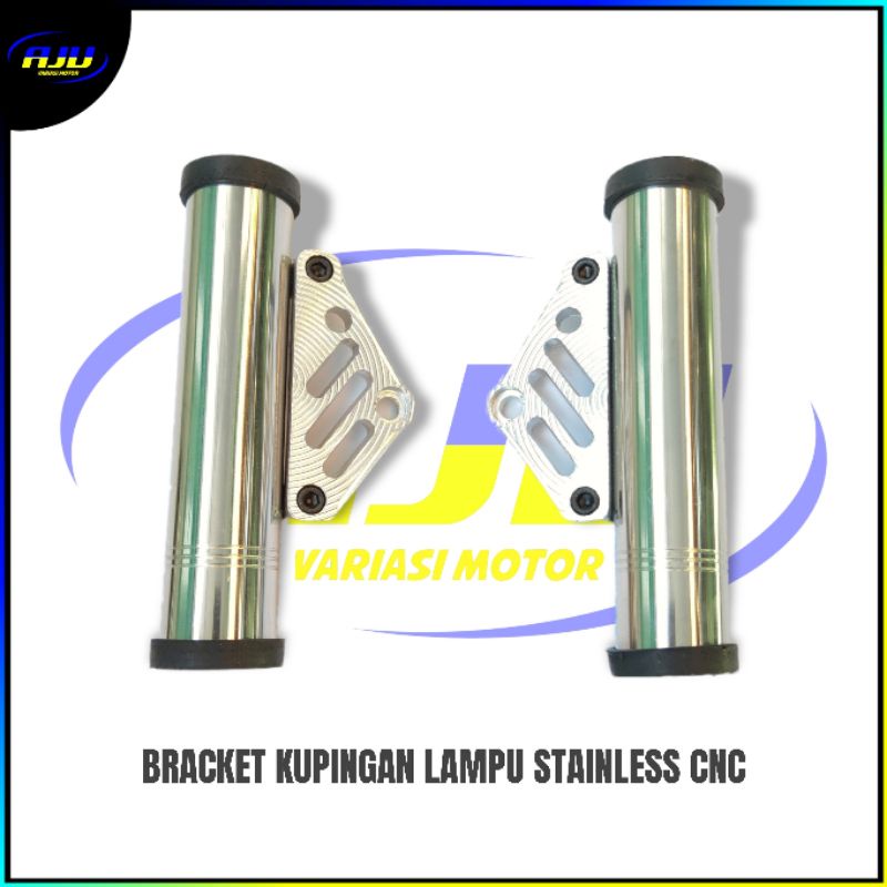Jual BRAKET KUPINGAN LAMPU PESEK STAINLESS MODEL CNC CB GL GL100 GL MAX ...