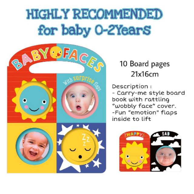 Jual Baby faces emotions lift the flap high contrast book buku bayi ...