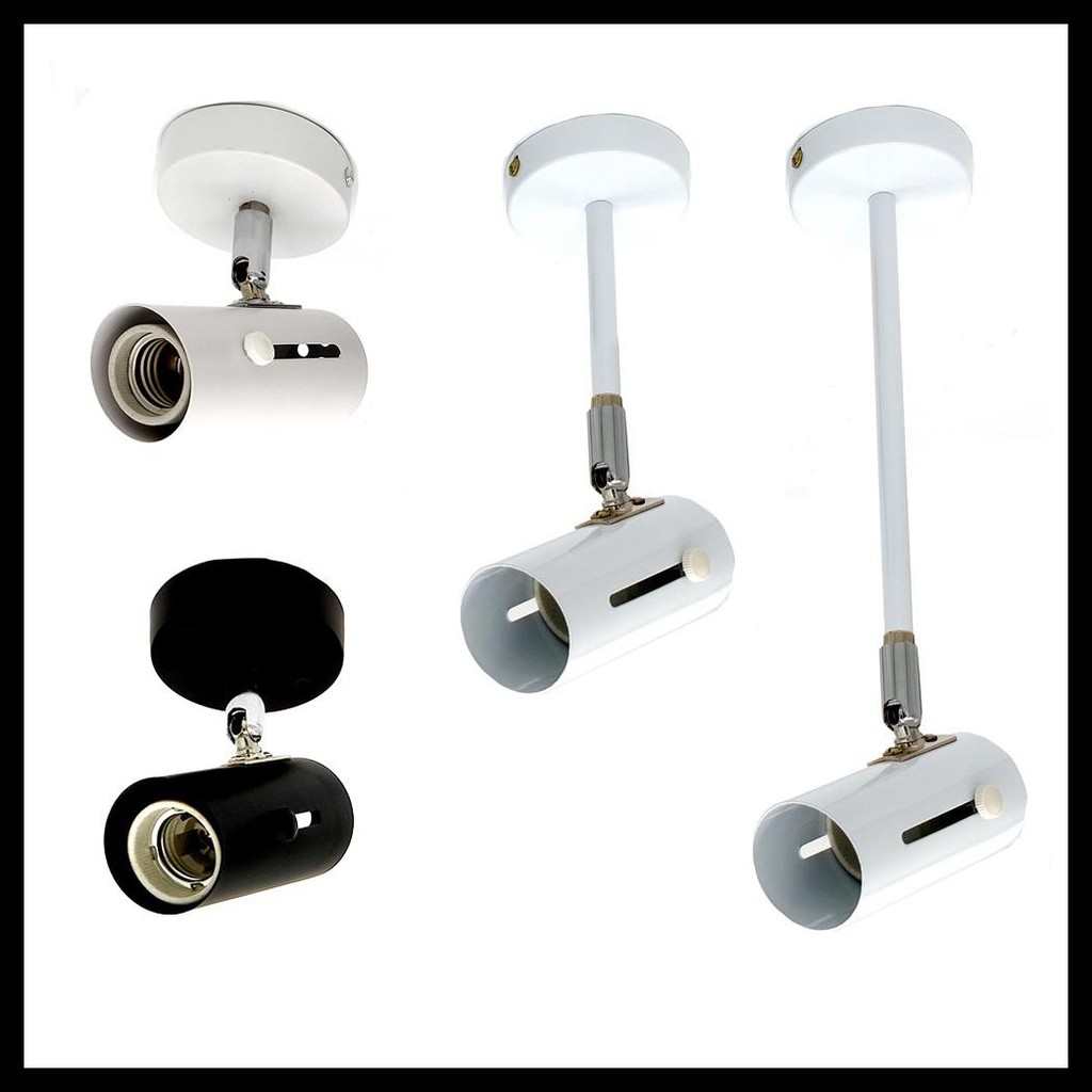 Jual Kap Lampu Sorot R63-3Cm Plafon Rel Hitam Putih Fitting E27 ...