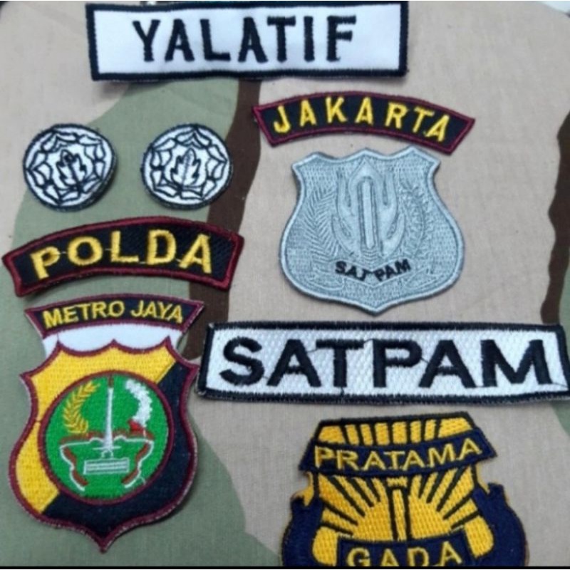 Jual Badge SATPAM | Bordiran Atribut Scurity satu set Lengkap Plus Nama ...