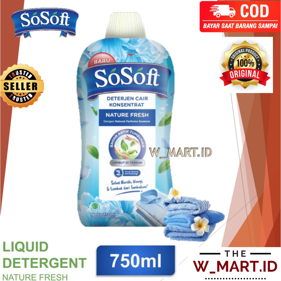 Jual SOSOFT LIQUID DETERGENT DETERJEN CAIR SO SOFT BIRU NATURAL FRESH ...