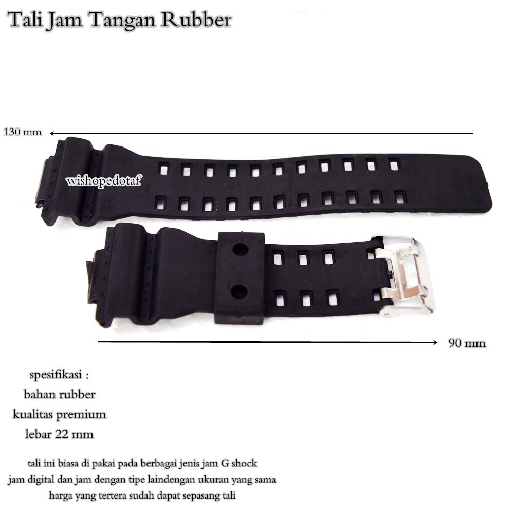 Jual Strap Tali Jam Digital Watch rubber Sport Black Standar | Shopee ...
