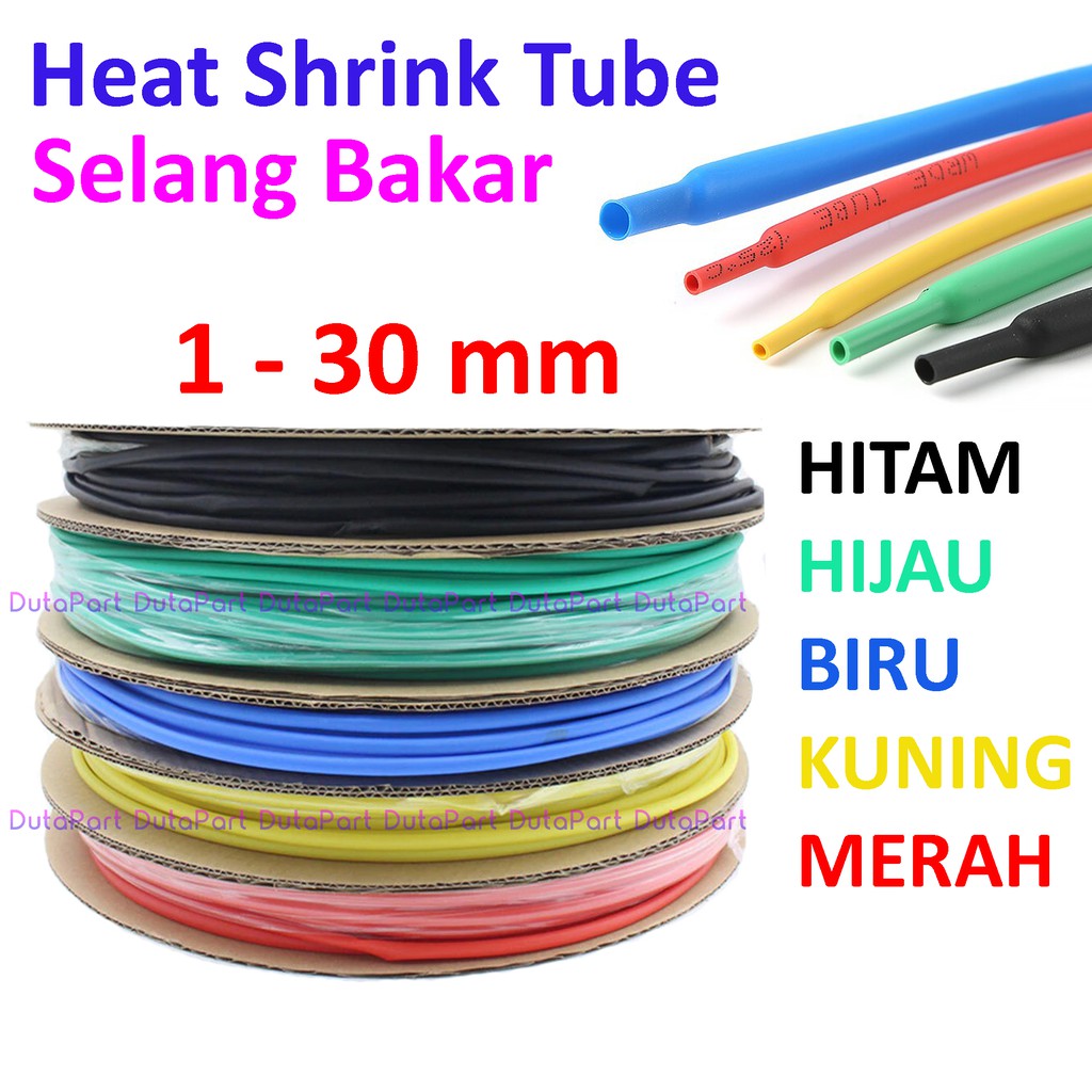 Jual Heat Shrink Tube Selang Selongsong Bakar Ciut Heatshrink Ukuran 1mm - 10mm HARGA Per METER ...