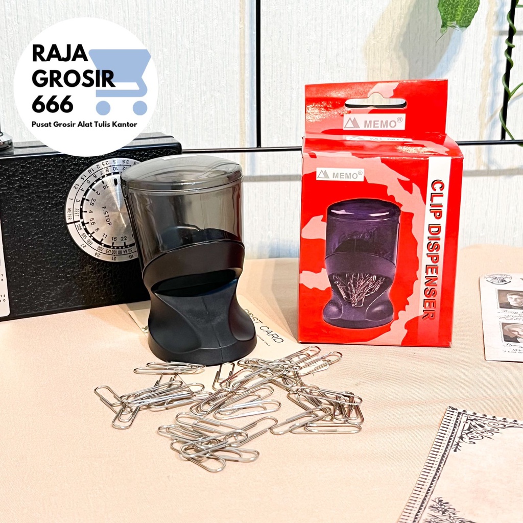 Jual PAPER CLIP DISPENSER MERK MEMO ALAT TULIS KANTOR SEKOLHA TEMPAT ...