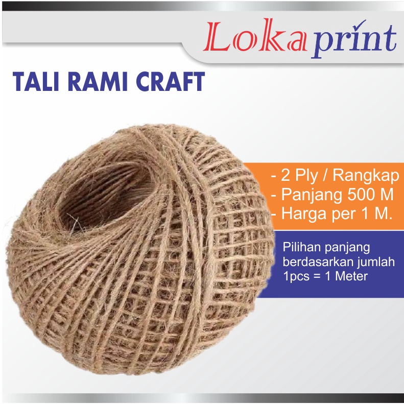 Jual Tali rami 1 M tali goni tali kerajinan tali craft murah 4 mm tali ...