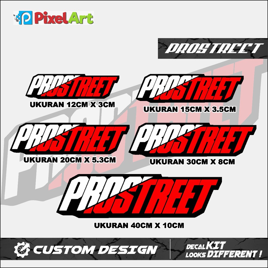 Jual [1 PCS] STIKER CUTTING STICKER PROSTREET 3 WARNA CUSTOM UNTUK ...