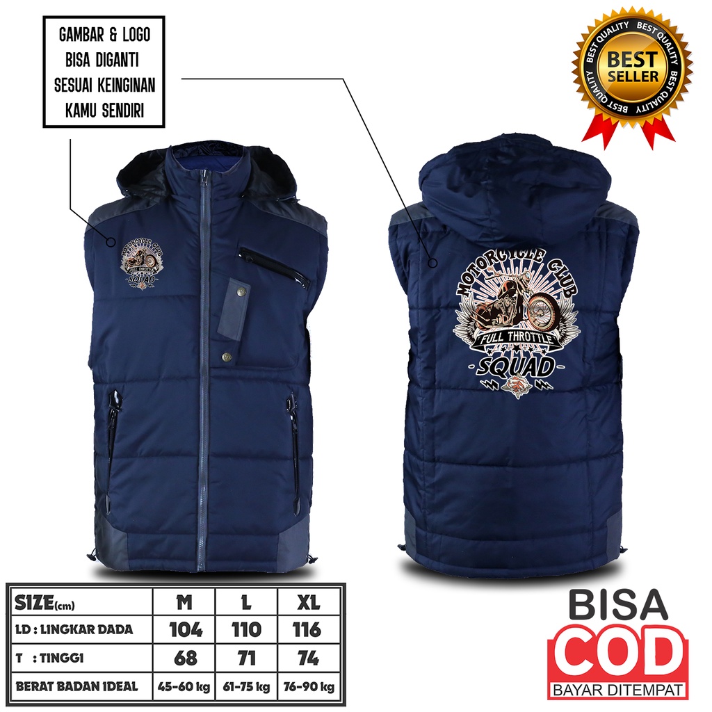 Jual Rompi Kekinian - Rompi Hoodie Bikers Pelindung Dada Waterproof ...