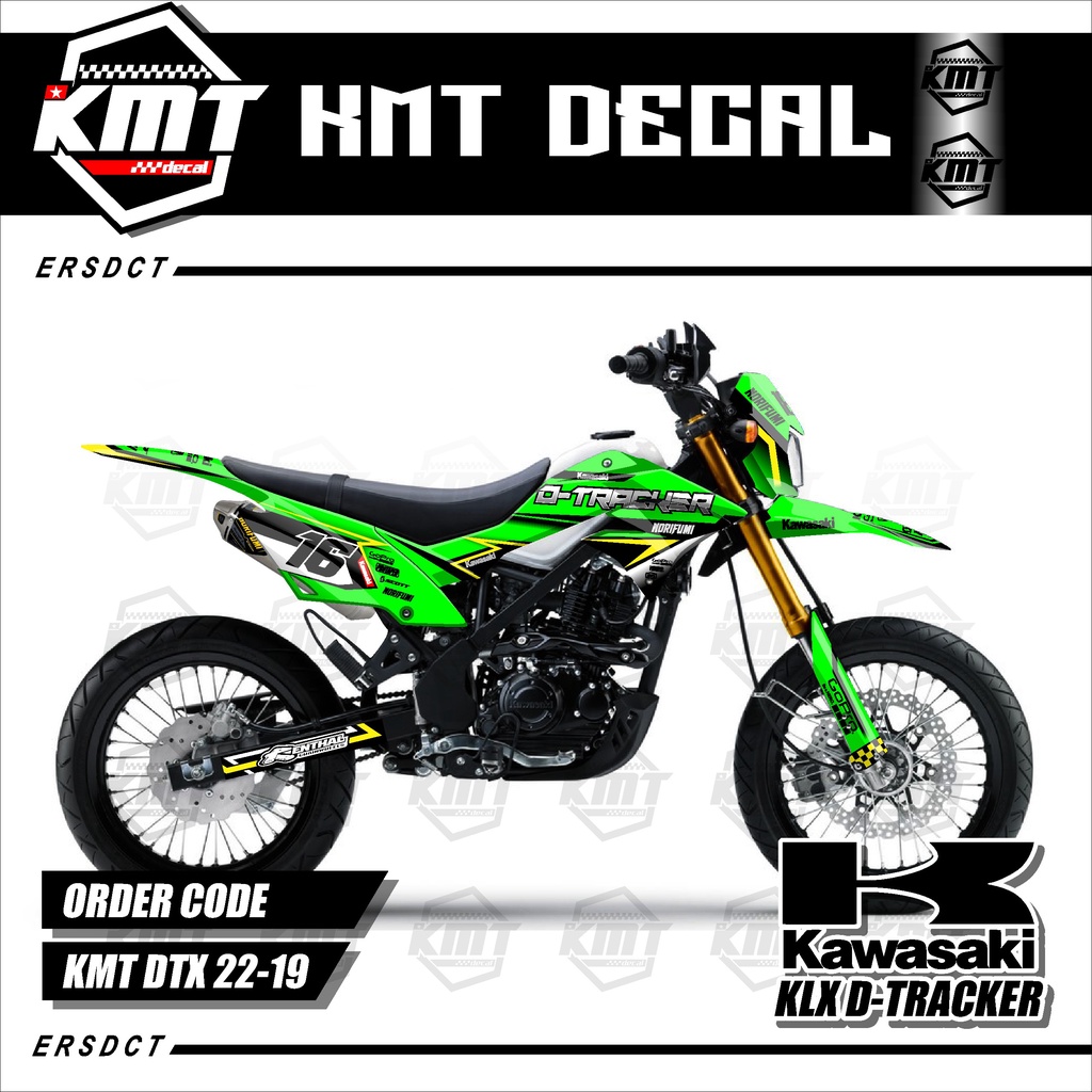 Jual Decal Sticker Motor Cross Supermoto Kawasaki KLX Dtracker 150 New ...