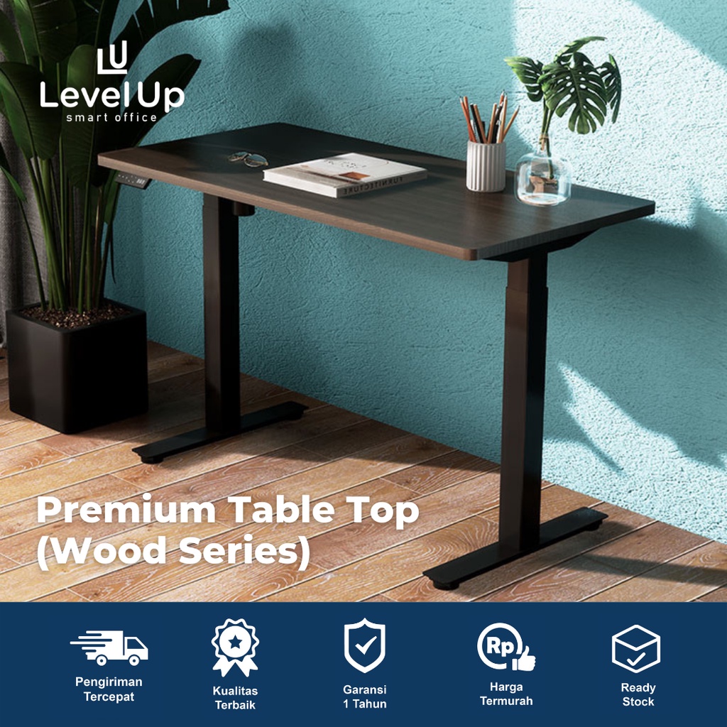 Jual Daun Meja Top Table Standing Desk Level Up - Jati Wood Series Set ...