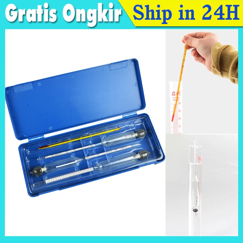 Jual Hydrometer Alcohol Meter Alkoholmeter Alat Uji Kadar Alkohol Beer ...