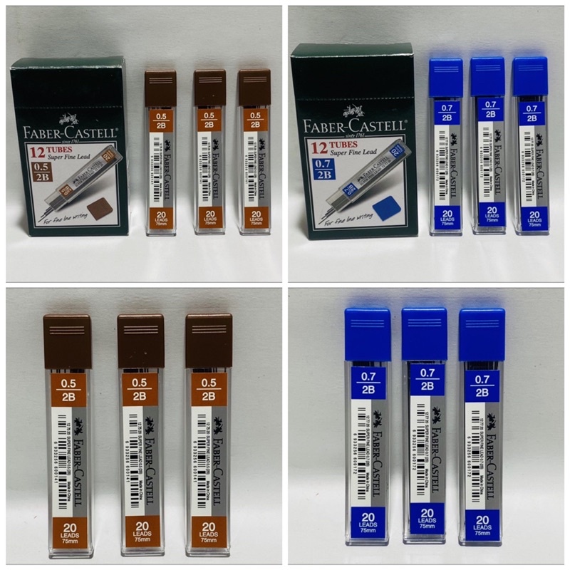 Jual REFILL PENSIL MEKANIK FABER CASTELL 2B 0.5 MM DAN 0.7 MM / 1 BOX ...