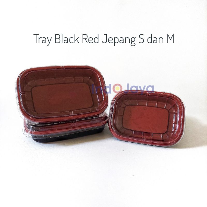 Jual MIKA TRAY SUSHI SZ S & M ISI 25 PCS / MIKA TRAY MERAH HITAM JEPANG ...