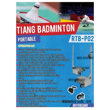Jual Tiang Badminton Portable READY STOCK RTB-P02 Tiang Net Lapangan ...