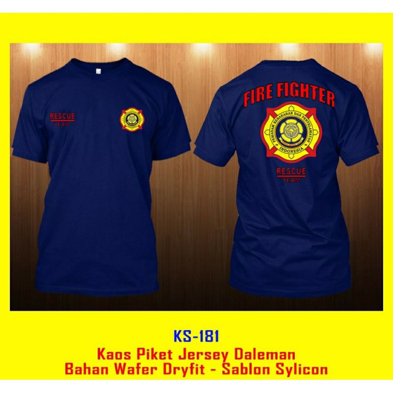 Jual Kaos Pemadam Jersey Pendek Rescue Dongker / KS-181 | Shopee Indonesia