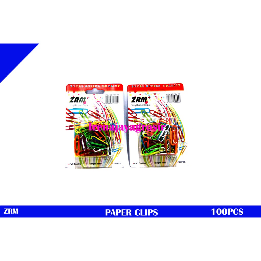 Jual Klip Kertas / Paper Clips Warna Warni / Penjepit kertas / ZRM 100 ...
