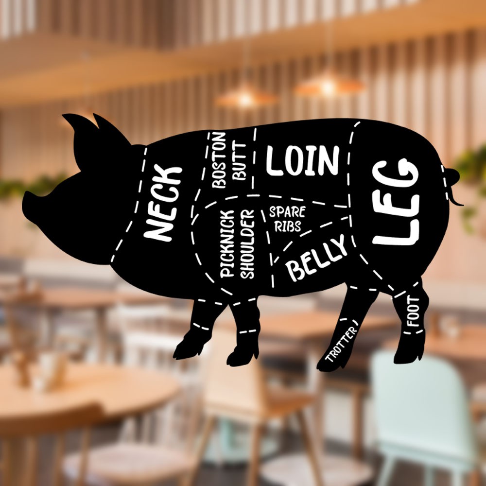 Jual Sticker Cutting Vinyl Usaha Cafe Restoran Spesialis Babi Pork ...
