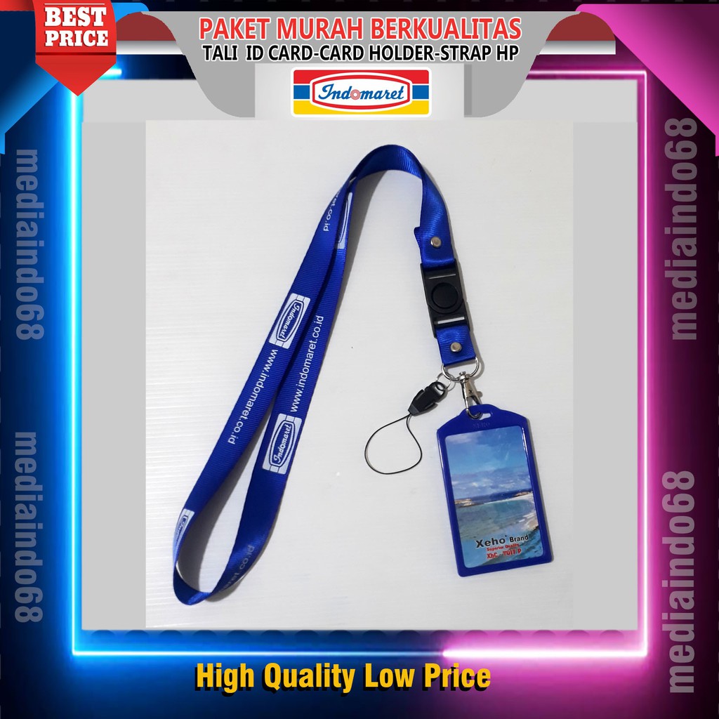 Jual INDOMARET Lanyard ID CARD/Gantungan ID Card-Tali Strap (Paket ...