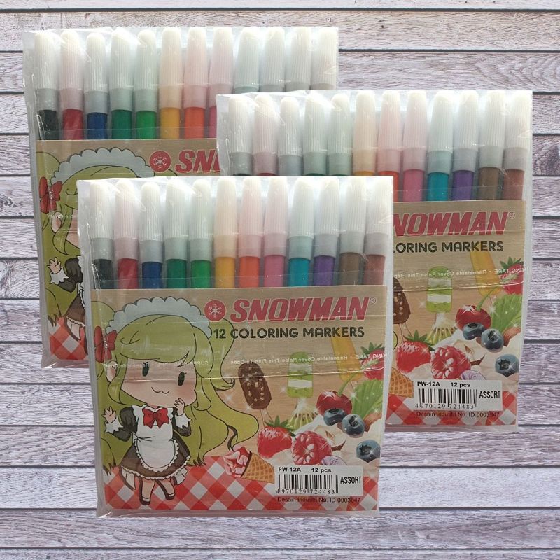 Jual Spidol Snowman Sepidol Warna Warni Set 12 Warna | Shopee Indonesia