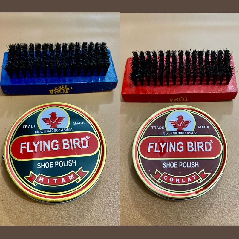 Jual Paket Murah - Semir sepatu shoe polish flying bird hitam atau ...