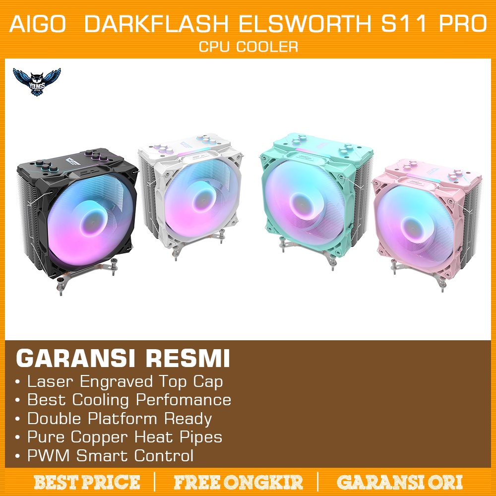 Jual AIGO DarkFlash Elsworth S11 PRO | ARGB CPU Cooler Support LGA 1700 ...