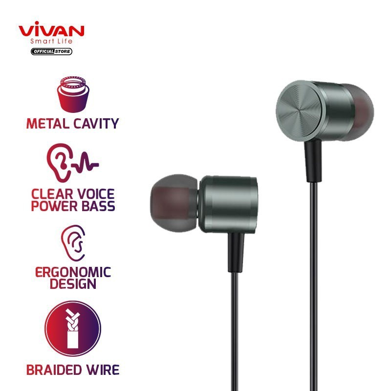 Jual VIVAN Q11 Headset Earphone Android iPhone - Black | Shopee Indonesia
