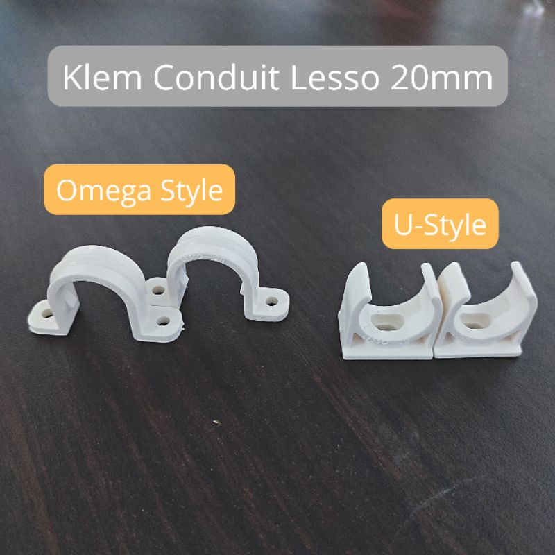 Jual LESSO Klem Conduit 20mm Omega Style & U-Style | Shopee Indonesia
