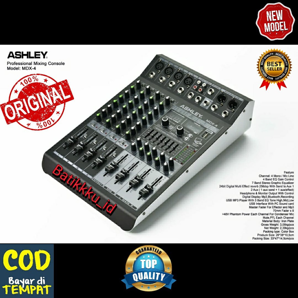Jual MIXER AUDIO ASHLEY MDX4 / MDX 4 with 256dsp ORIGINAL ASHLEY BISA ...