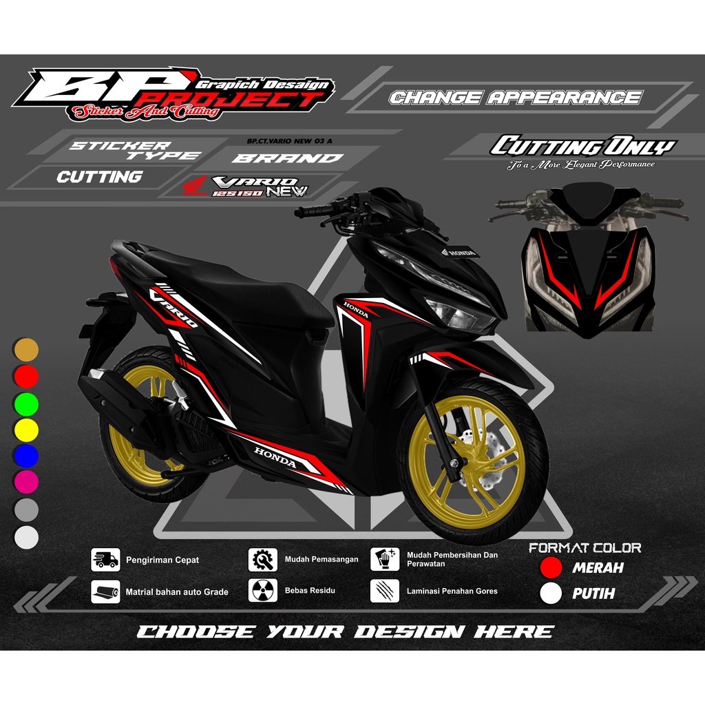 Jual Cutting Sticker Vario 150 & 125 - Aksesoris Motor Stiker Honda Vario New Schotlite Cutting ...