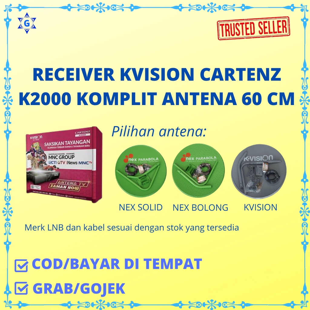 Jual PARABOLA K VISION CARTENZ KOMPLIT ANTENA 60 CM | Shopee Indonesia