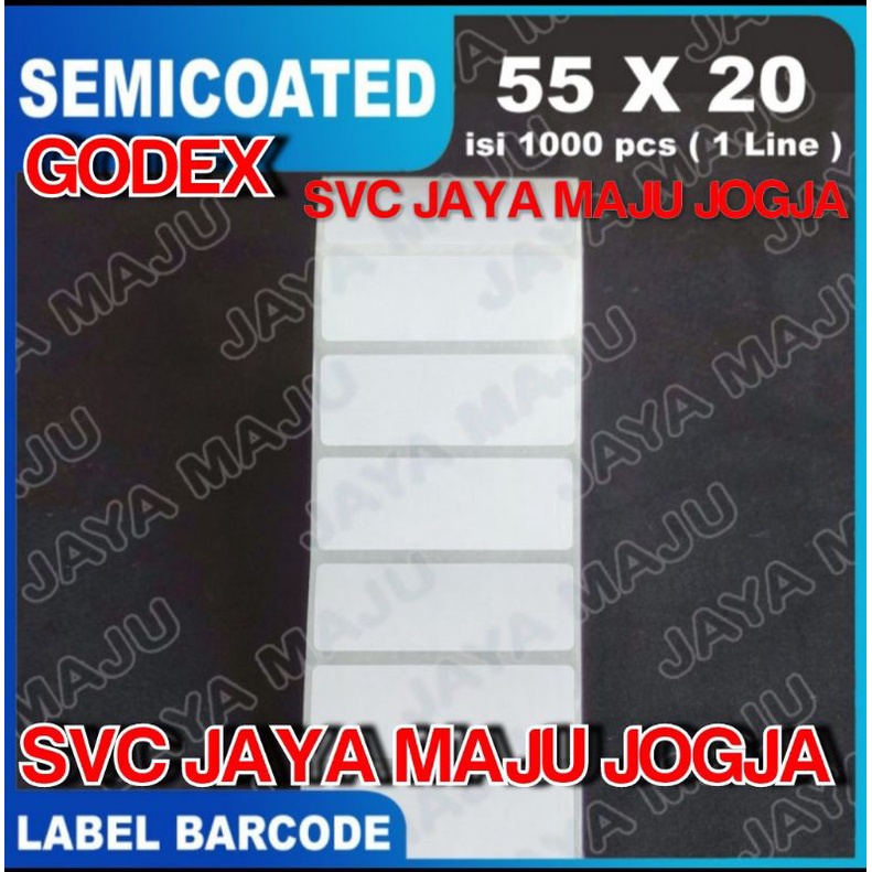 Jual [ GODEX ] 55 X 20 SEMICOATED - 1 LINE - FACE OUT - ISI 1.000 PCS ...