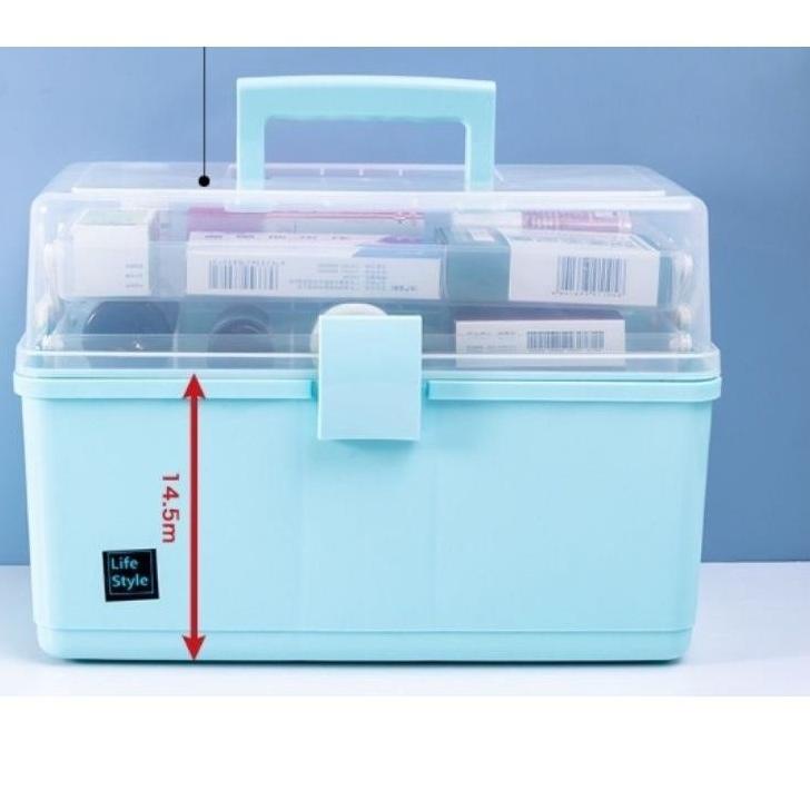 Jual [KODE S0ZNU] Kotak P3K Susun 3 Portable Box Obat Sekat Tingkat ...